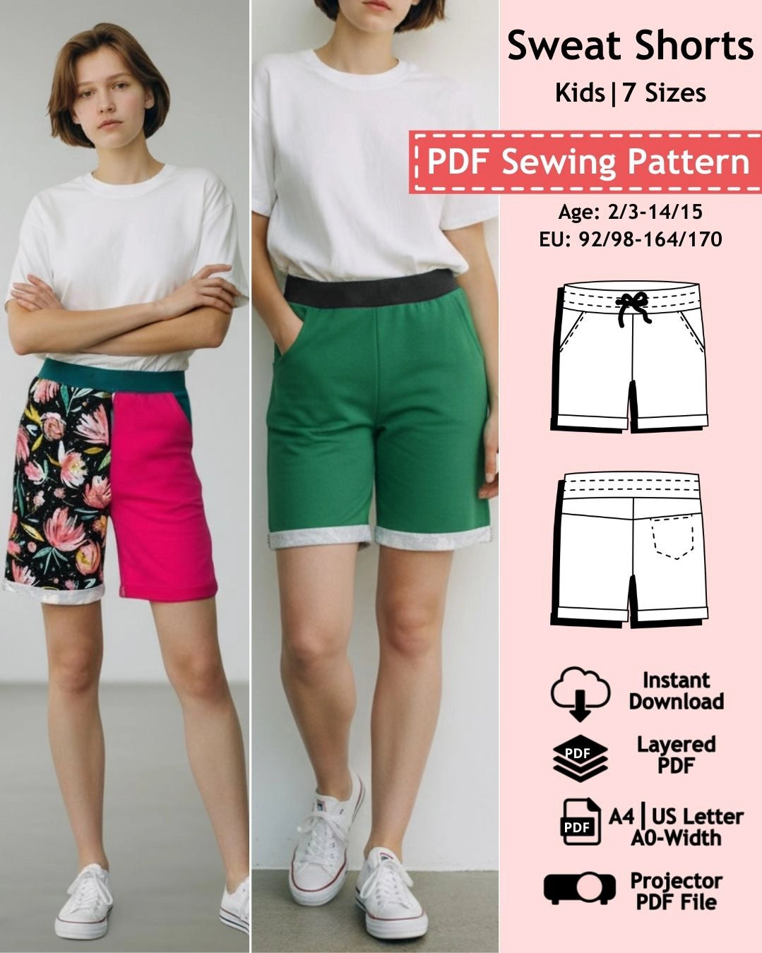 PDF sewing pattern for kids sweat shorts – julendo